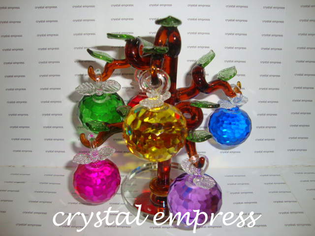 Multicolored Apple Glass Tree - Crystal Empress Feng Shui Store