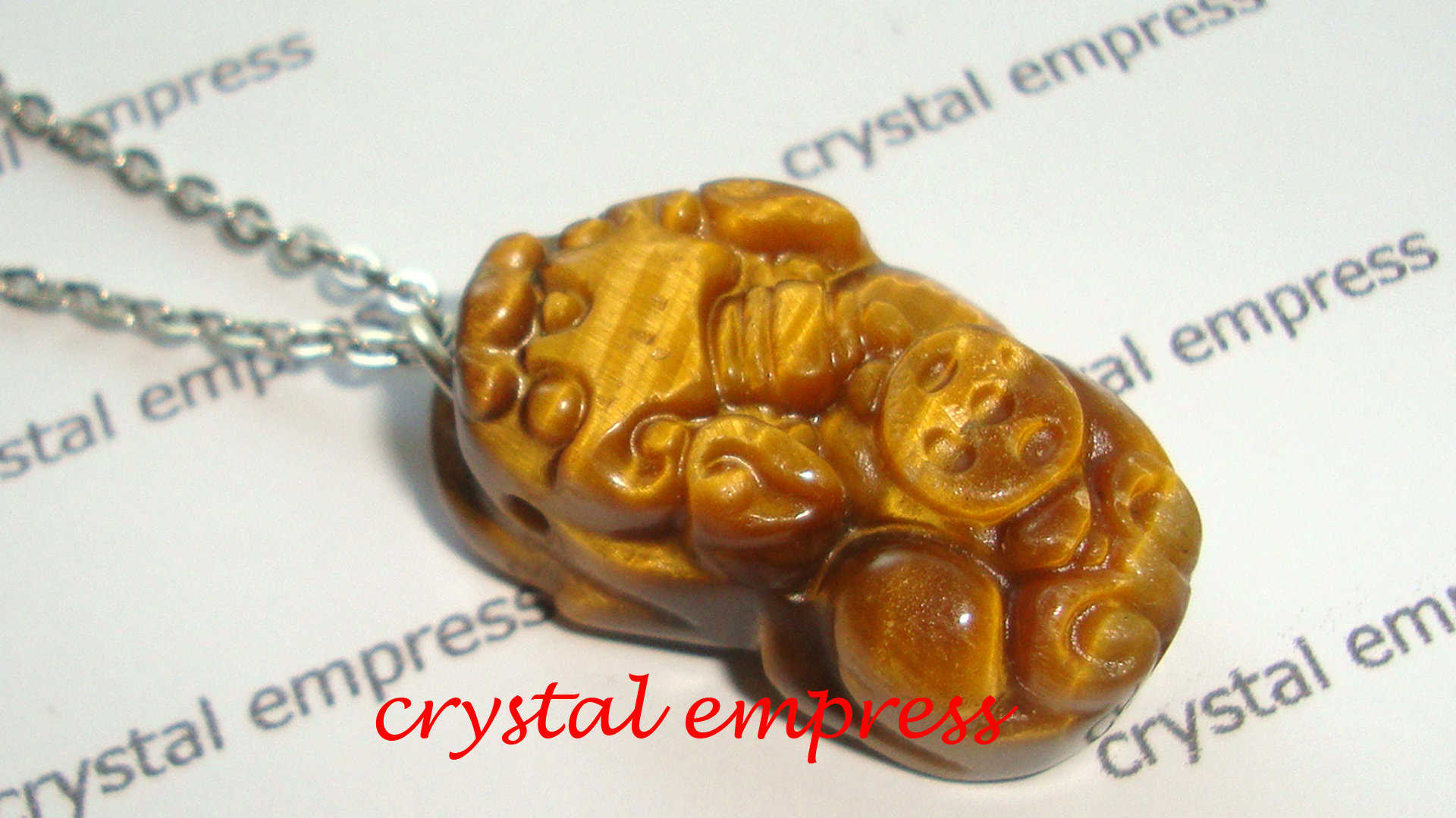 Tiger Eye Pi Yao Stainless Steel Necklace - Crystal Empress Feng Shui Store