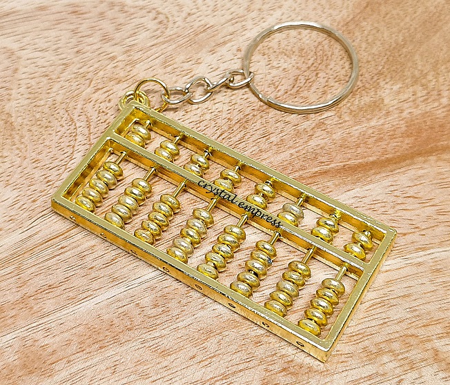 Large Golden Abacus Keychain - Crystal Empress Feng Shui Store