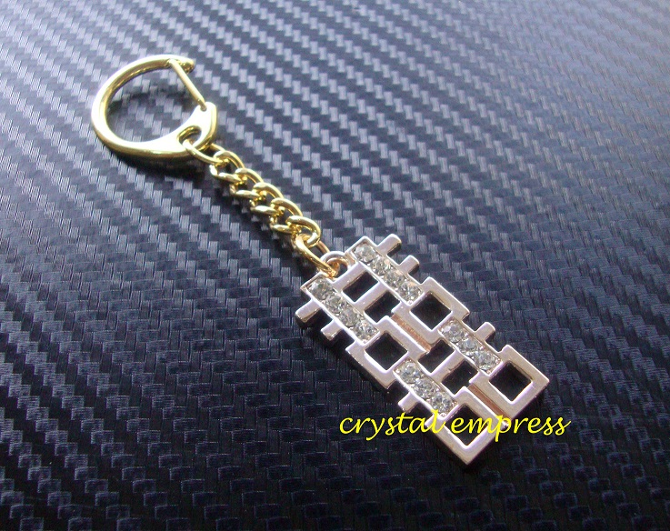 Bejeweled Double Happiness Keychain - Crystal Empress Feng Shui Store