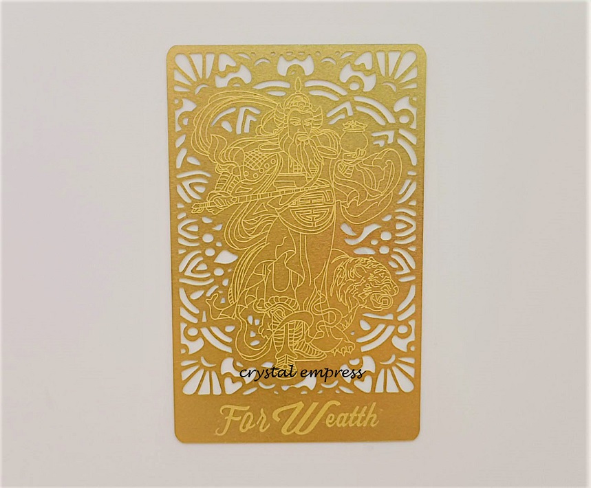 2022 God of Wealth with Tiger Gold Talisman Card - Crystal Empress Feng ...