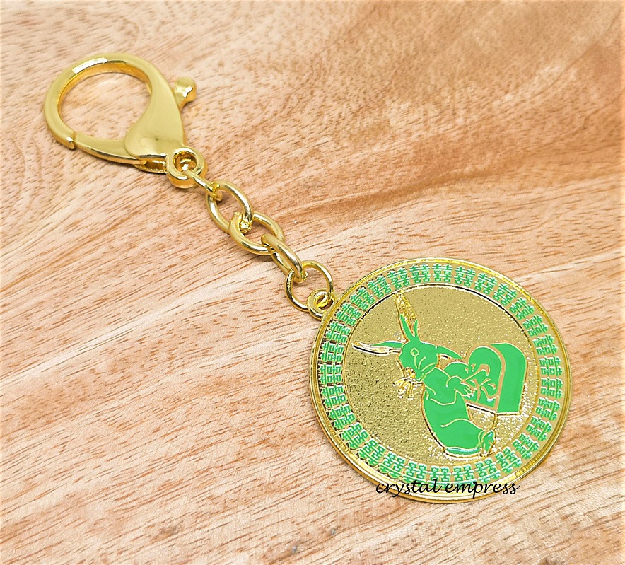 2022 Rabbit Peach Blossom Amulet Keychain - Crystal Empress Feng Shui Store