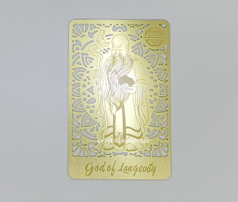 2023 God of Longevity Gold Talisman Card - Crystal Empress Feng Shui Store