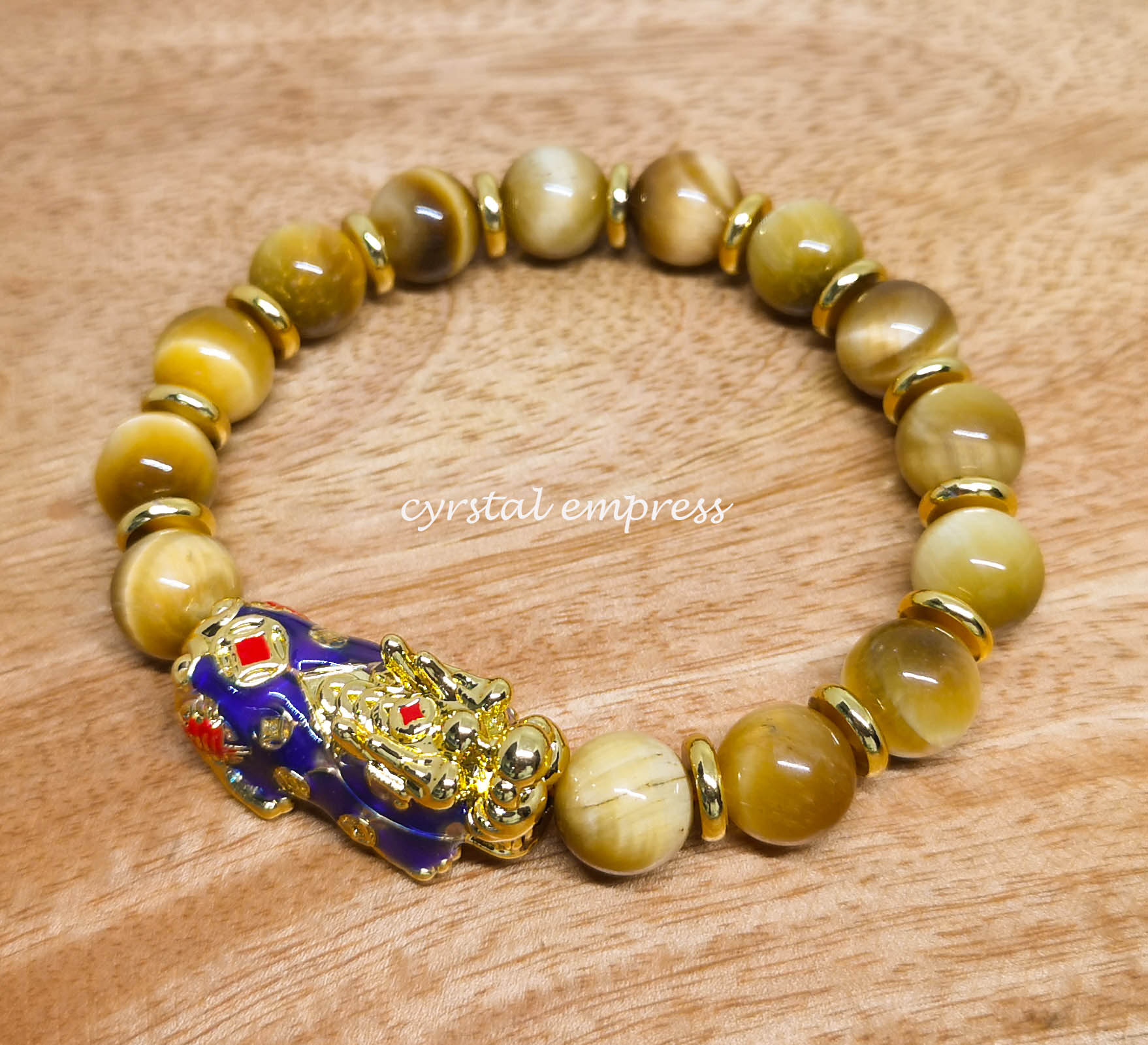 Gold Tiger Eye with Color Changing Pi Yao Infinity Bracelet - Crystal ...