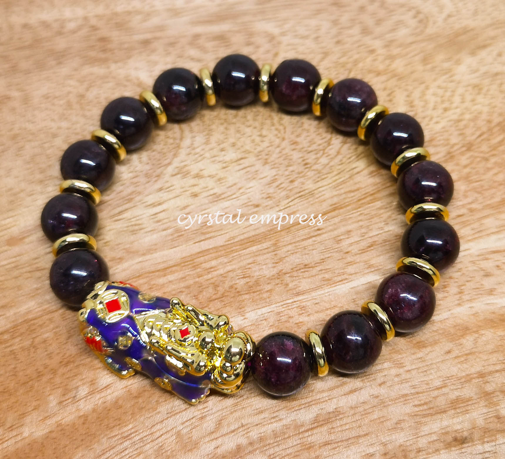 Garnet with Color Changing Pi Yao Infinity Bracelet - Crystal Empress ...