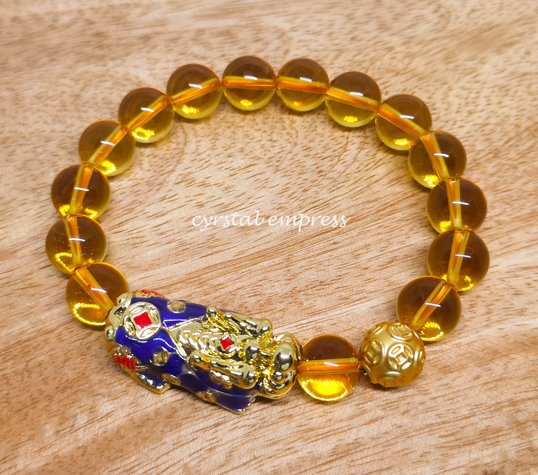 Citrine with Color Changing Pi Yao & Lucky Coin Ball Bracelet - Crystal ...