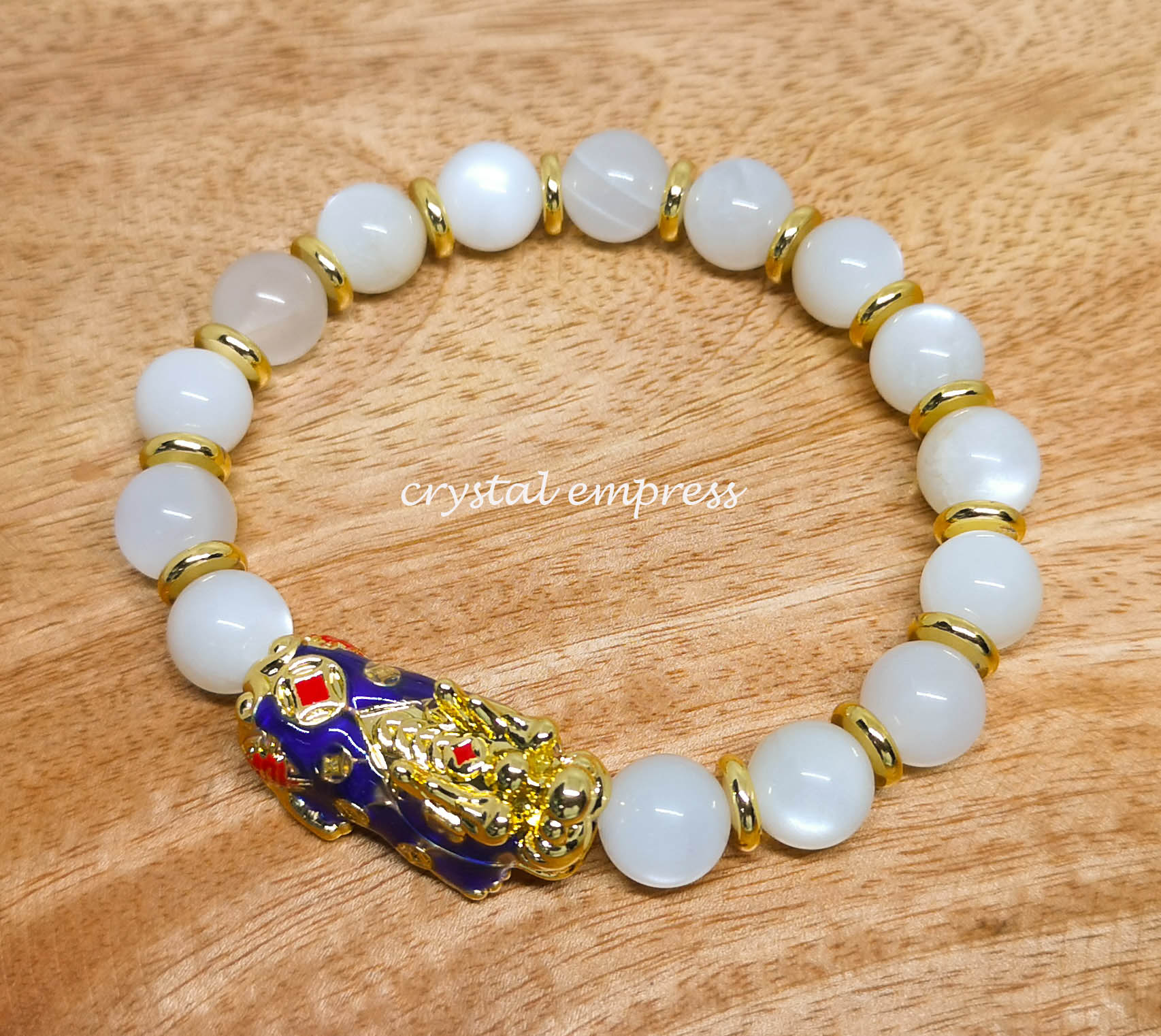 Moonstone with Color Changing Pi Yao Infinity Bracelet - Crystal ...