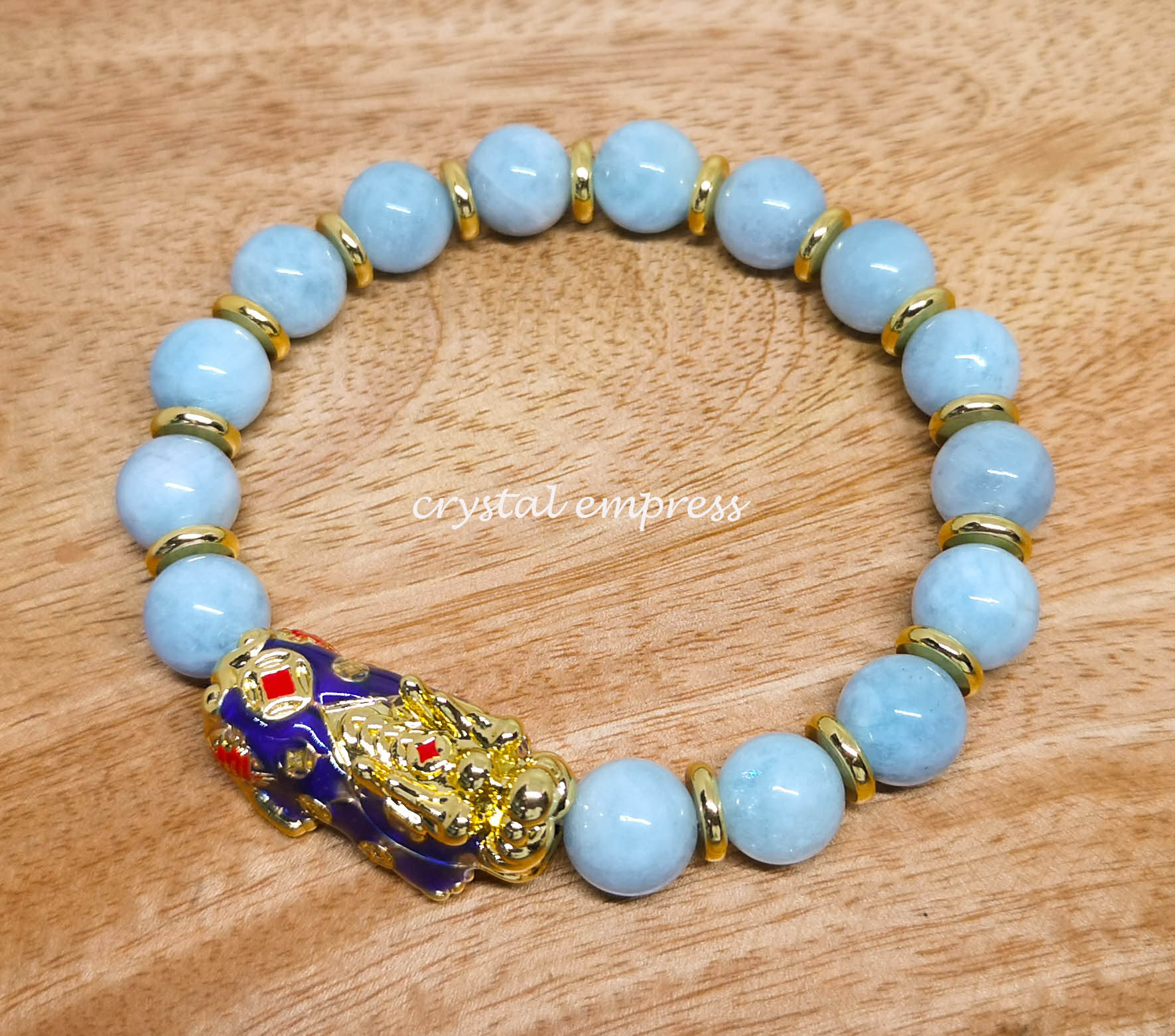 Aquamarine with Color Changing Pi Yao Infinity Bracelet - Crystal ...