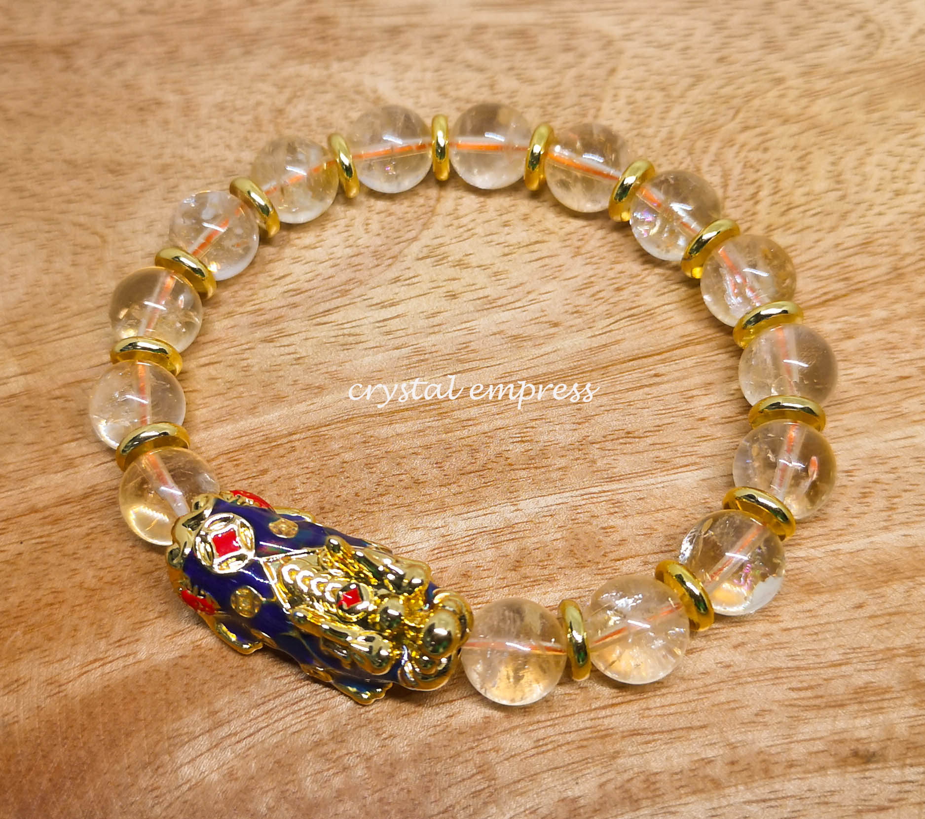 Raw Citrine with Color Changing Pi Yao Infinity Bracelet - Crystal ...