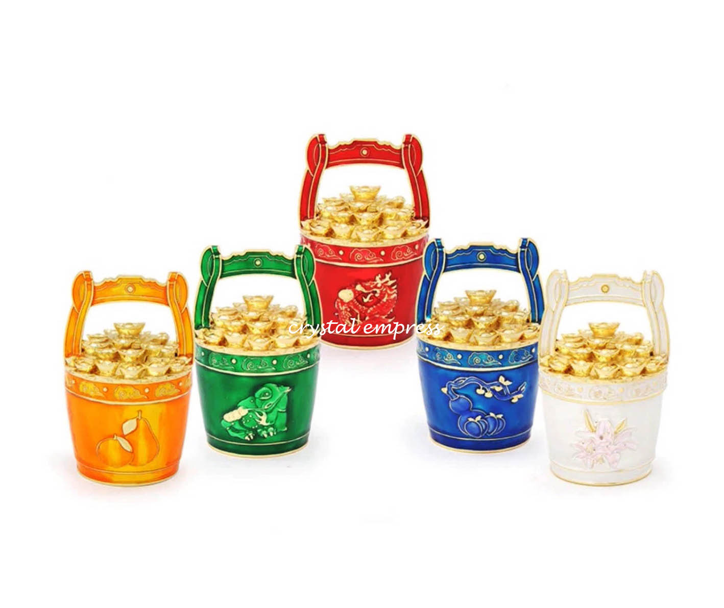 2024 Buckets of Gold & Good Fortune (Set of 5) - Crystal Empress Feng ...