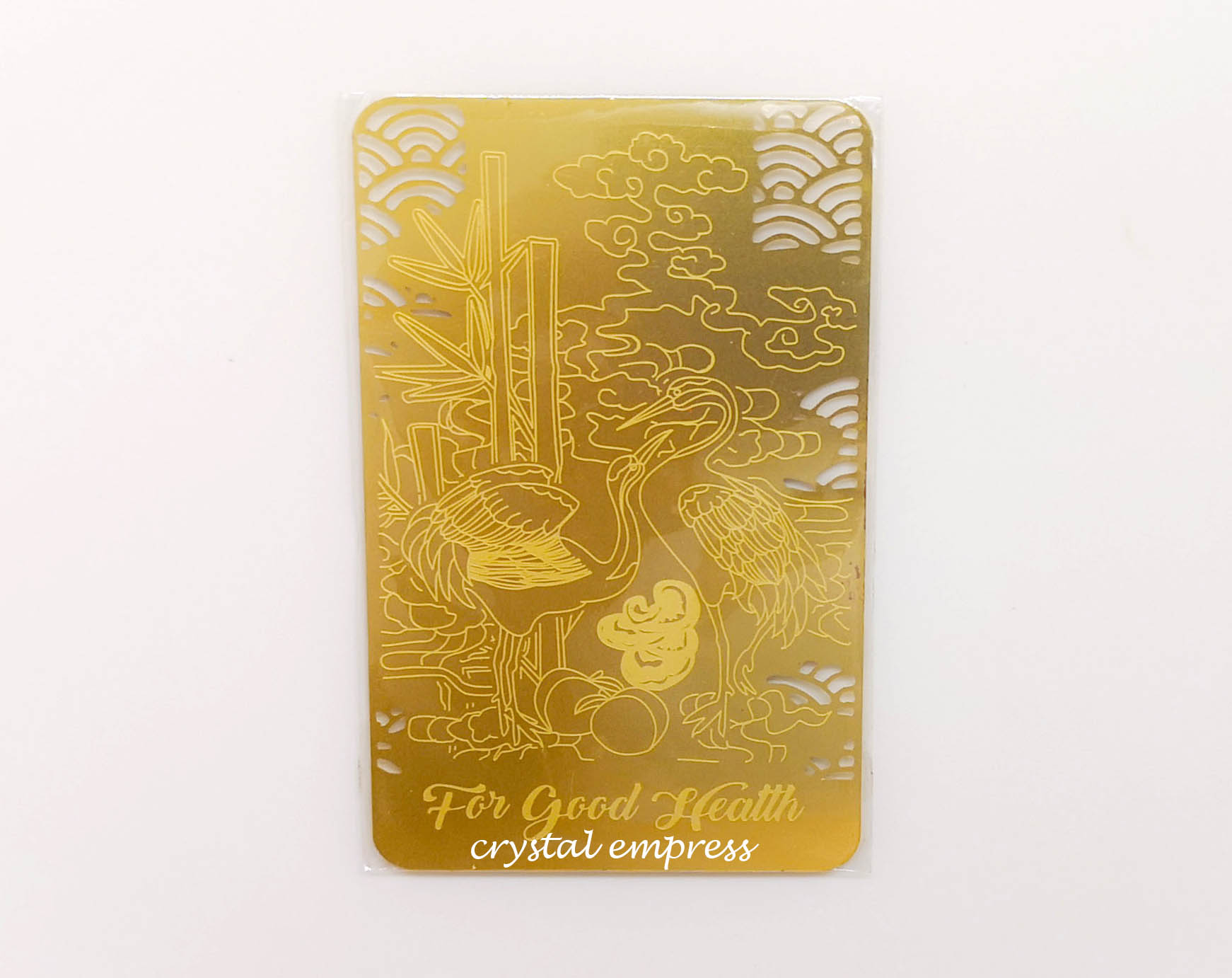 2024 Good Health Talisman Gold Mantra Card (Metal) - Crystal Empress ...