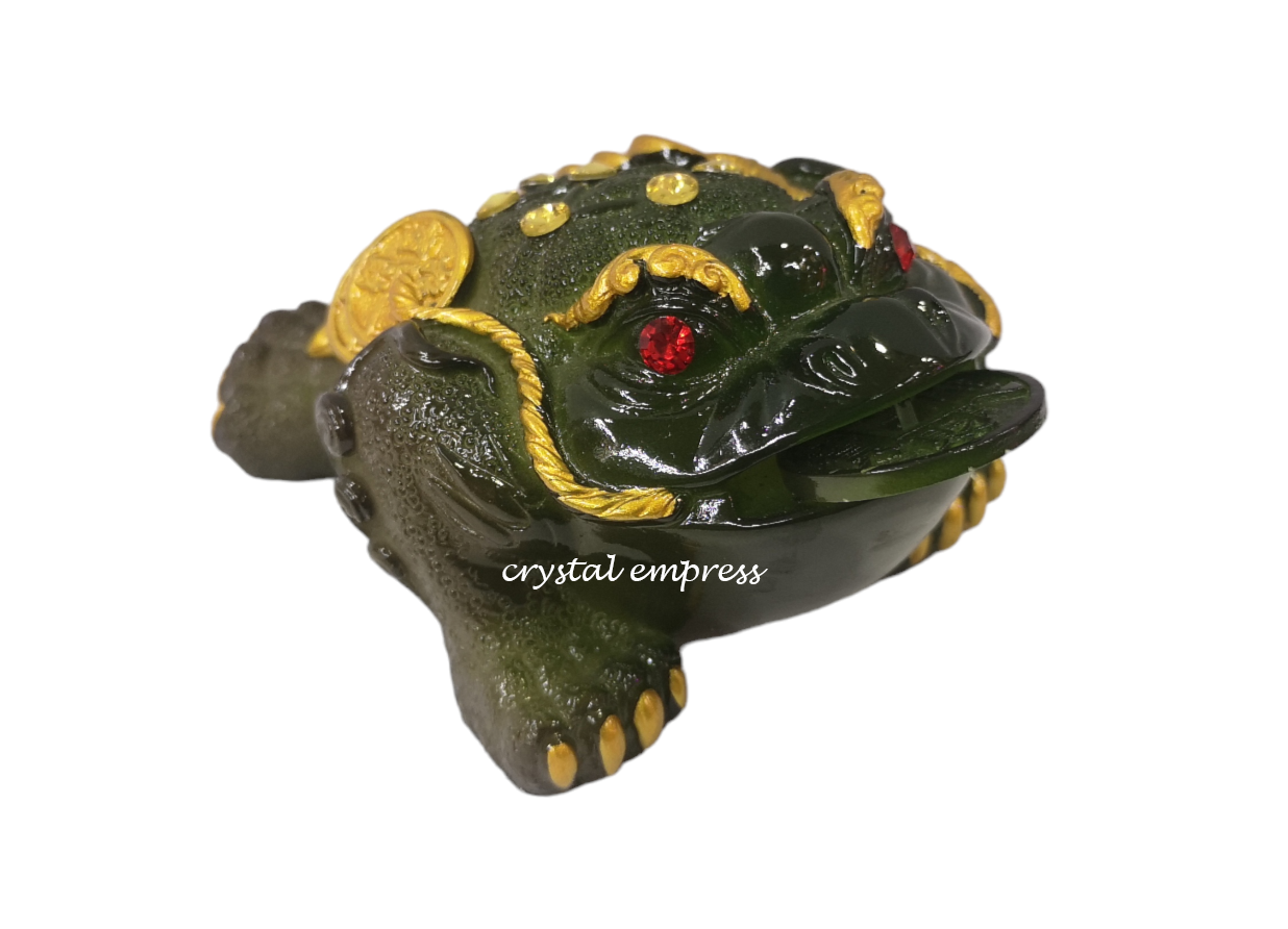 5″ Green Money Frog Biting Coin (Wealth Luck & Reversal of Luck ...