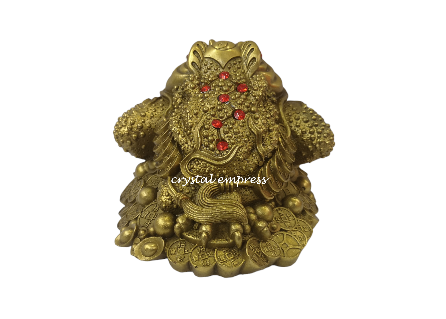 6″ Brass Money Frog on Stack of Treasure (Wealth Luck & Reversal of ...