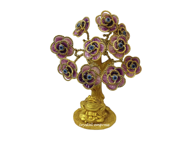 10″ Purple Evil Eye Tree with Money Frog (Jealousy & Wealth) - Crystal ...