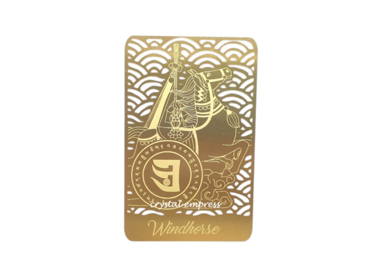 2025 Windhorse Talisman Gold Mantra Card - Crystal Empress Feng Shui Store
